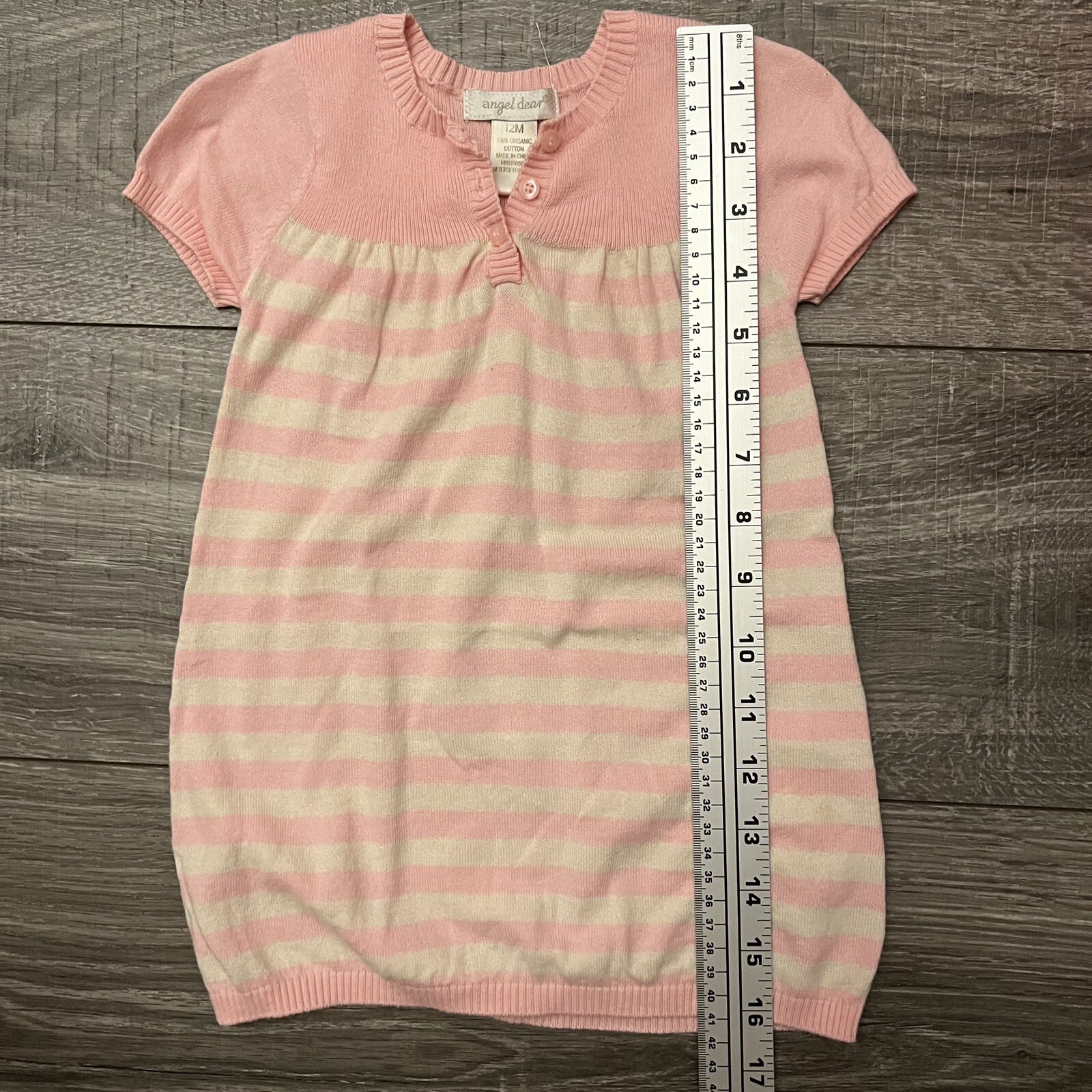 Angel Dear Baby Girl Pink Stripe Sweater Dress Set sz 12M Organic ...