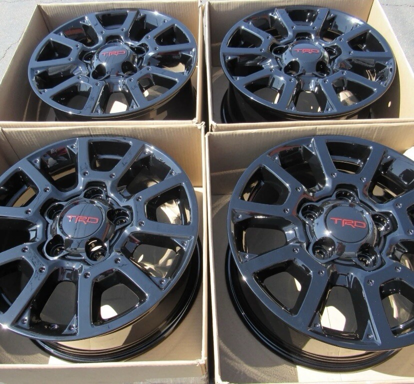 18” TOYOTA TUNDRA SEQUOIA TRD PRO OEM GLOSS BLACK WHEELS RIMS FACTORY ...