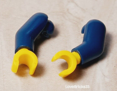 New LEGO Arms with Hands Dark Blue Long Sleeve Yellow Flesh Hands Right ...