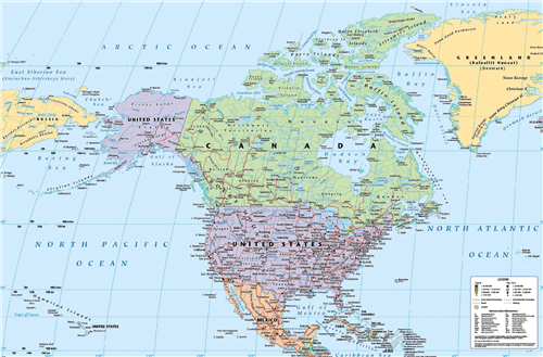 America Map Latitude