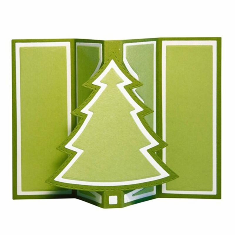 3D Christmas Tree Folding Card Metal Cutting Dies Diy Scrapbooking ...