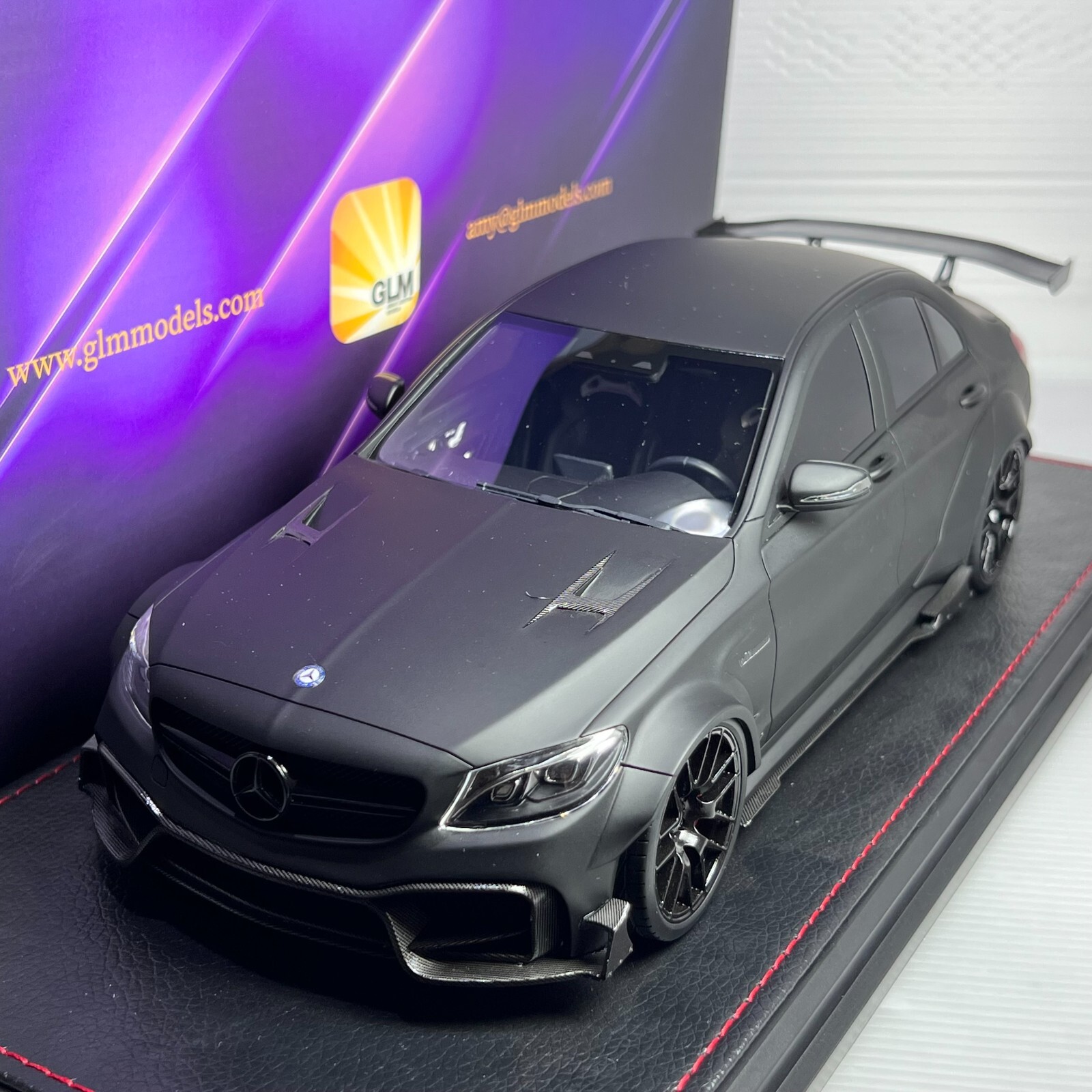 1/18 GLM DarwinPRO Widebody Mercedes-Benz C63S AMG Matte Black ...