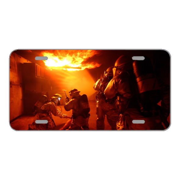 Custom Personalized License Plate With Multiple Firefighters Putting ...