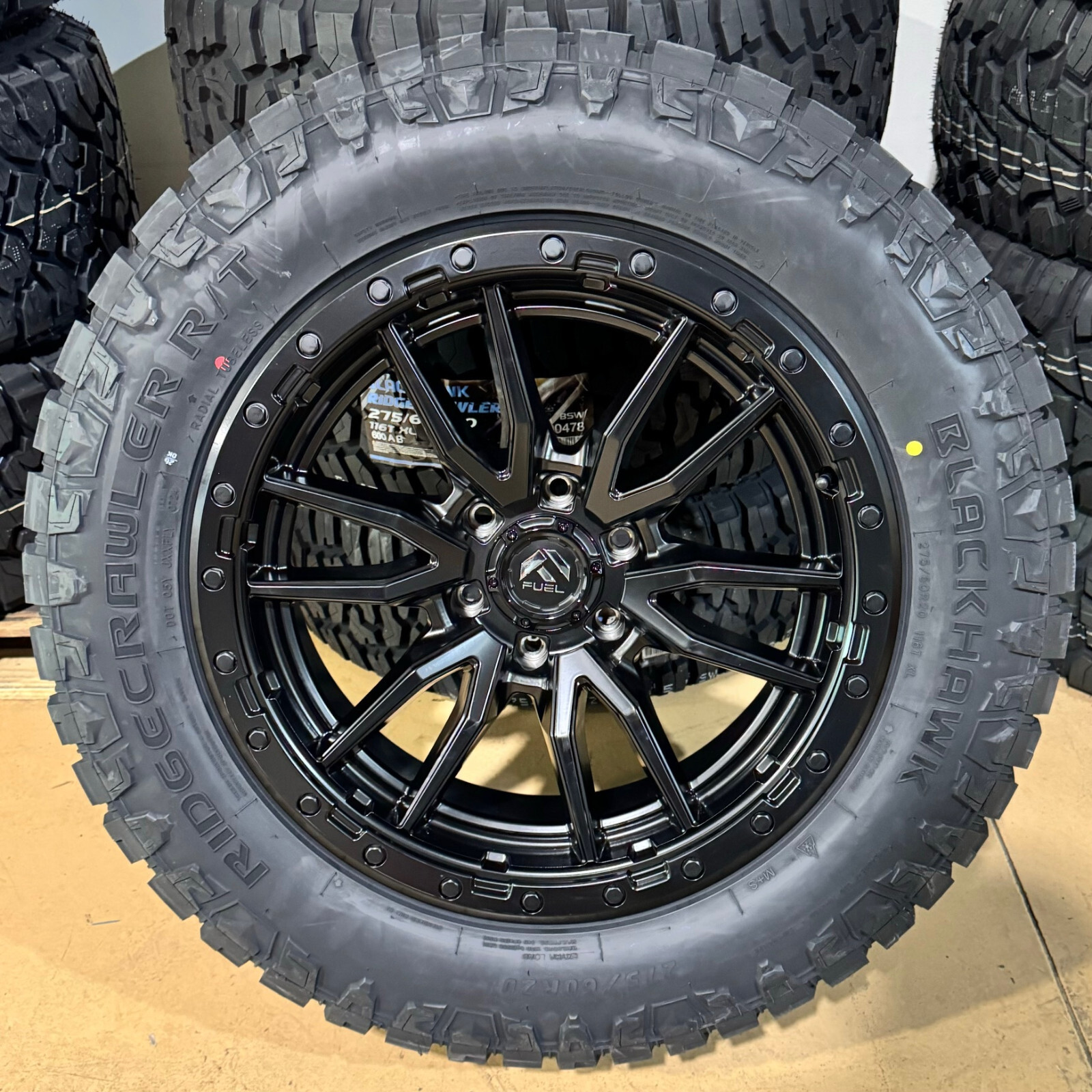 20x9 Fuel Rebel Black Wheels 33" 27560R20 RT Tires 6x135 Ford F150 ...