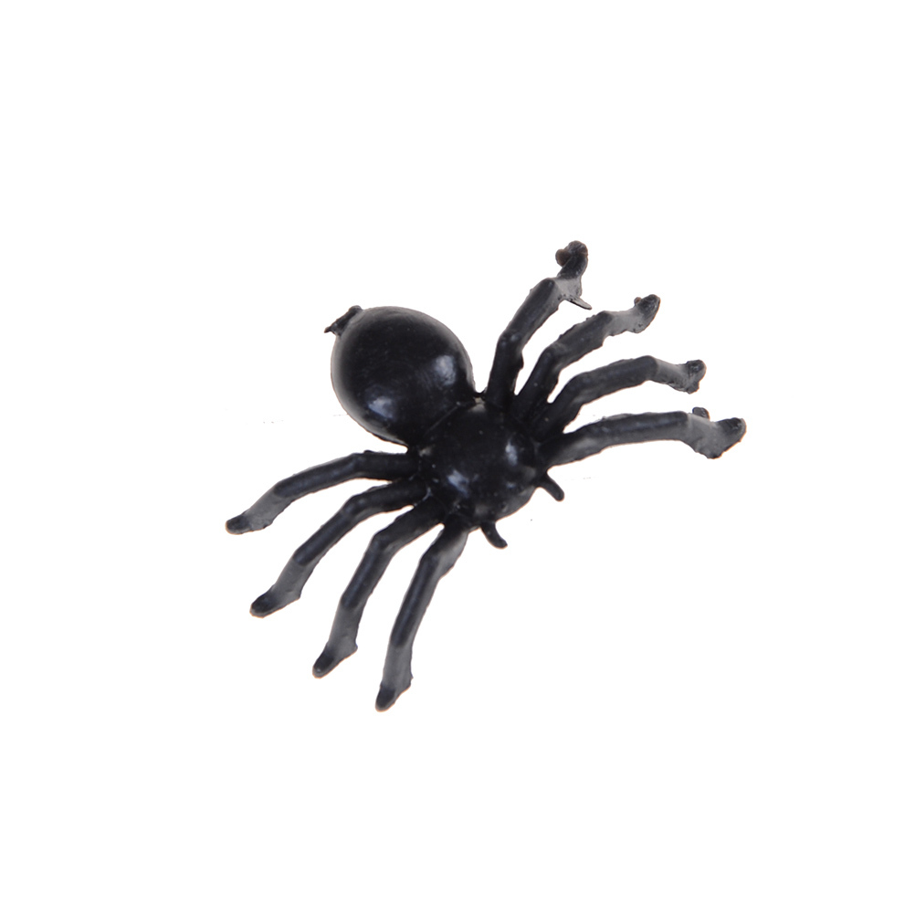 50pcs Small Black Plastic Fake Spider Toys Halloween Funny Joke Prank ...