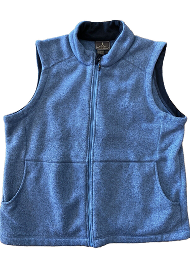 Royal Robbins Full Zip Sweater Vest Heather Blue Knit Sleeveless Womens ...