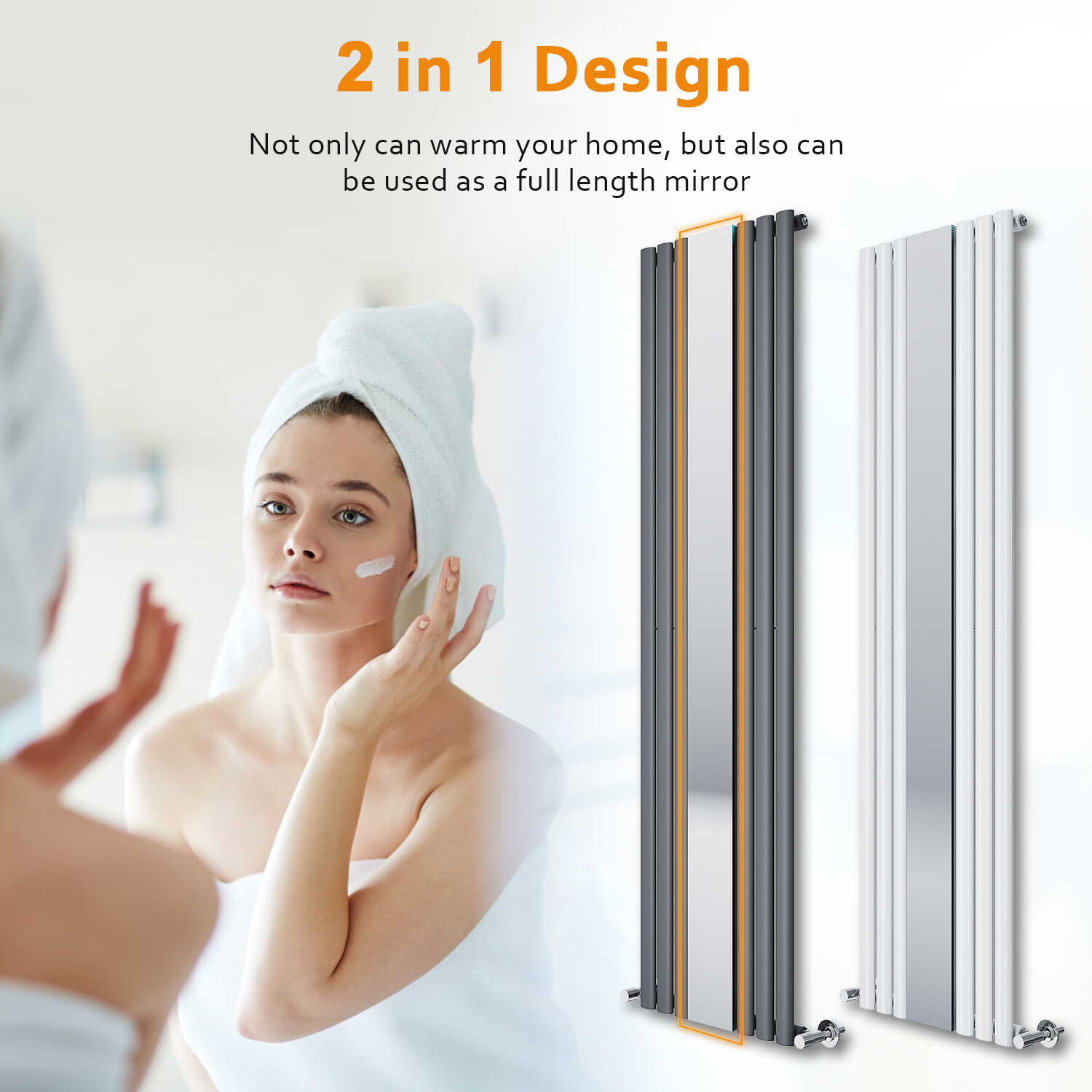 Oval Column Designer Radiator Mirror Horizontal Vertical Central ...