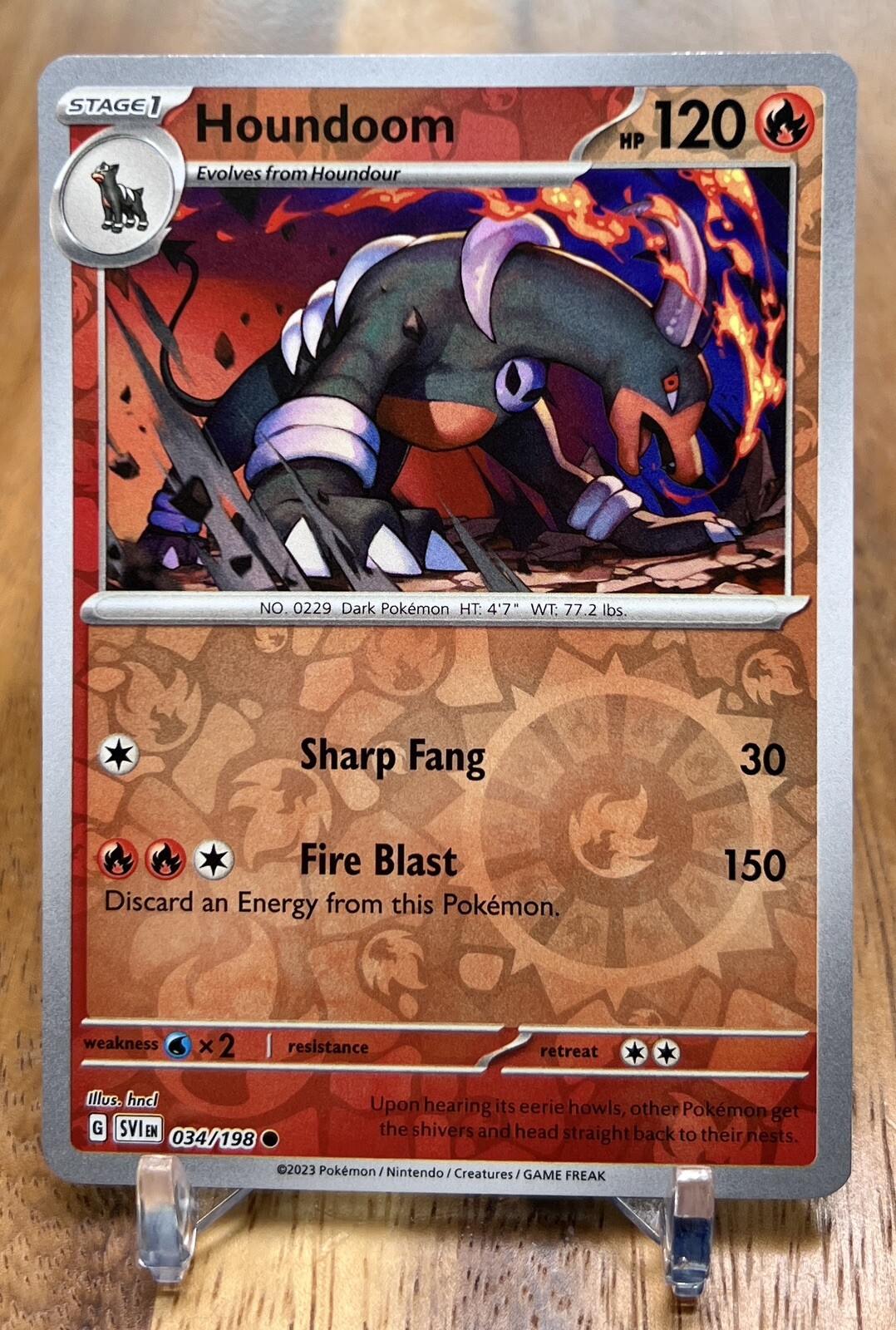 Houndoom 034/198 SV1 Scarlet & Violet Base Reverse Holo Pokemon Card NM ...