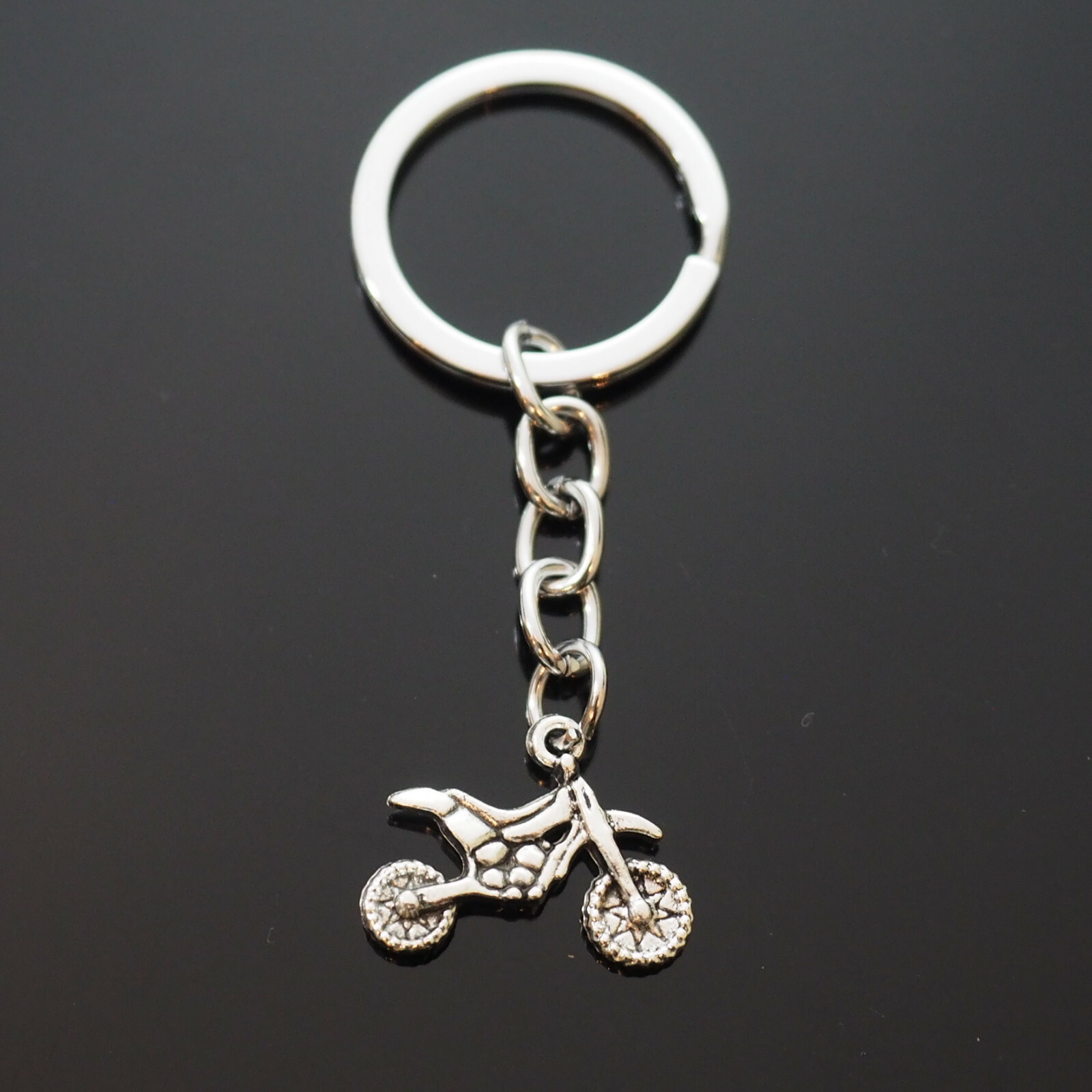 Motorcycle Dirt Bike Moto Cross Steel Silver Chrome Keychain Gift | eBay