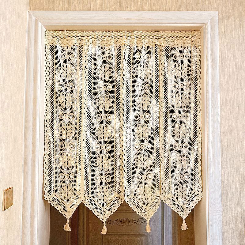 1Pc Lace Hollow Door Curtains with Tassel For Doorways Partition ...