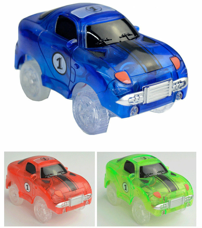 Magic-Tracks Cars Glow in The Dark 5 LED Lights Amazing Racing Track ...