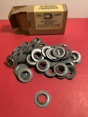 100 3/8" Stud Flat Push-On Retainers 3/4" O.D. Zinc | eBay