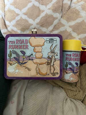 VINTAGE ROAD RUNNER LUNCHBOX w/ METAL THERMOS! | eBay