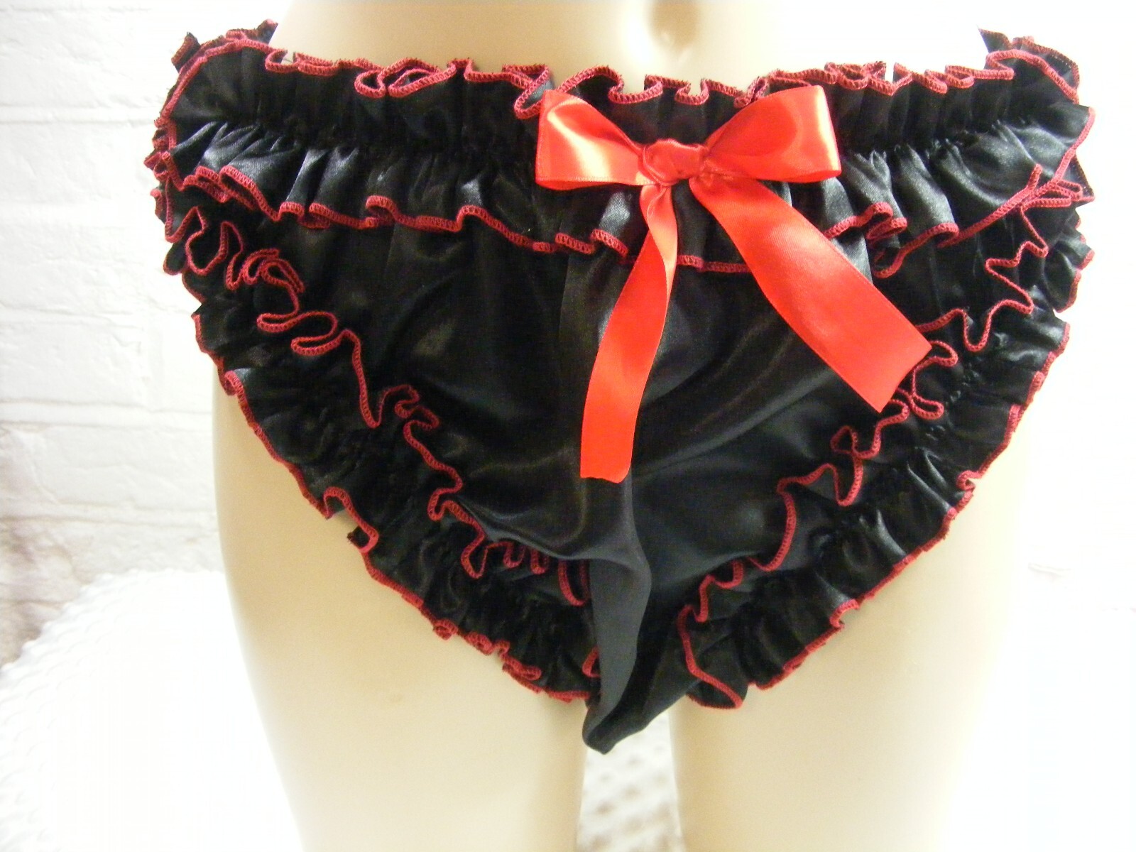 sissy satin with rolled hem trim PANTIES men or women knickers | eBay UK