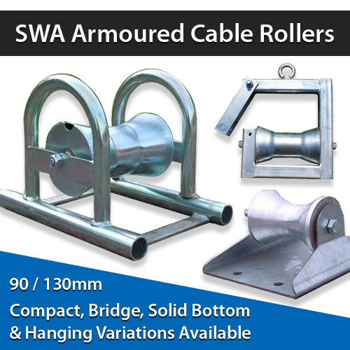 Armoured Cable Rollers Straight Line Heavy Duty SWA Cable Rollers 90mm ...