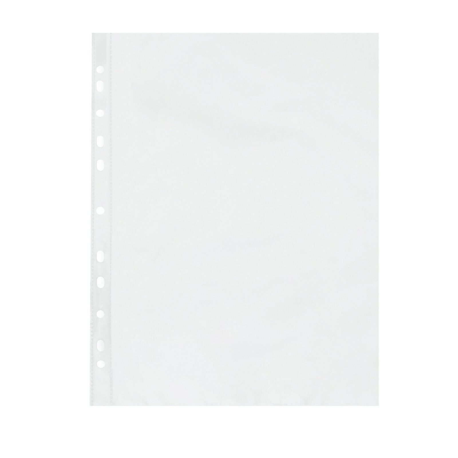 100 x A4 Clear Punched Poly Pockets Folders Filing Wallets Sleeves See ...