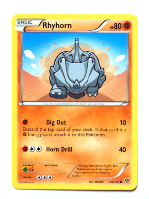 Rhyhorn 60/146 - NM Pokemon Card XY 2014 Fighting Common | eBay