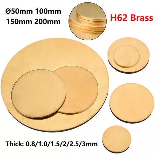 Thick 0.5-3mm Solid Round Brass Sheet Pure Plate Blanks Metal Discs Dia ...