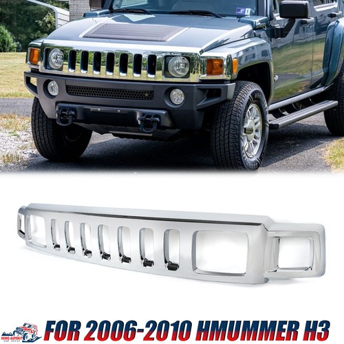 Front Upper Bumper Grille Grill Chrome ABS Fits Hummer H3 H3T 2006-2010 ...