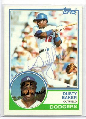 DUSTY BAKER 1983 TOPPS SIGNED AUTOGRAPHED CARD #220 LOS ANGELES DODGERS ...