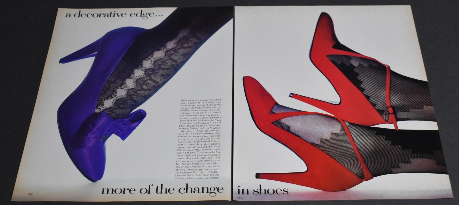 1985 Print Ad Sexy Heels Fashion Long Legs Lady Decorative Edge ...