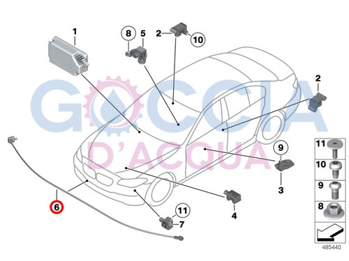 Genuine BMW 5' F10 F11 LCI Front Bumper Sensor Pedestrian Protection F ...