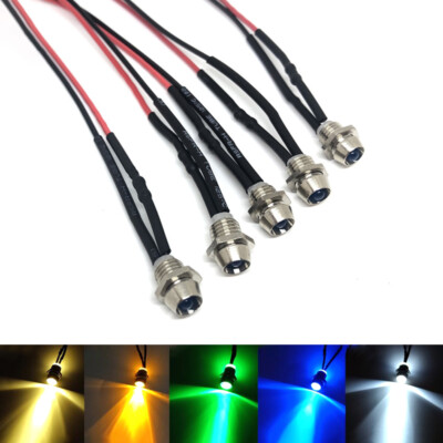 6mm LED Bulb Pre Wired Light Emitting Diode 20cm Wire ...