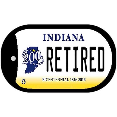 Indiana Retired Novelty Metal Dog Tag Necklace 2" x 1" | eBay