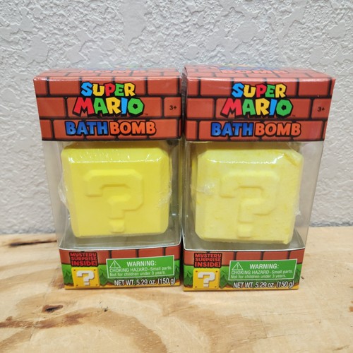 2 Nintendo Super Mario Bros Surprise Bath Bombs Yellow Mystery Block ...