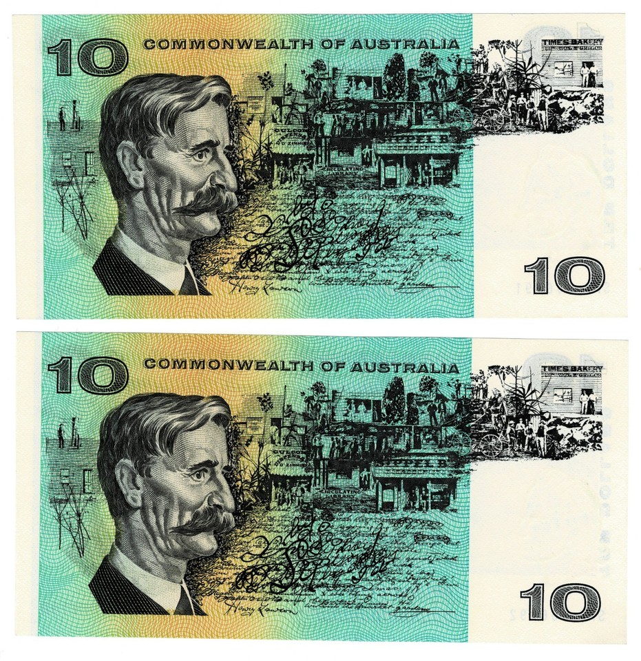 R303 1968 $10 Phillips Randall UNCIRCULATED Superb CONSECUTIVE PAIR ...