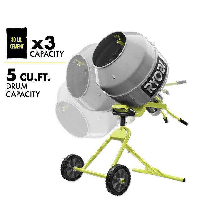 RYOBI RMX001 5.0 Cu. Ft. Portable Cement Mixer for sale online | eBay