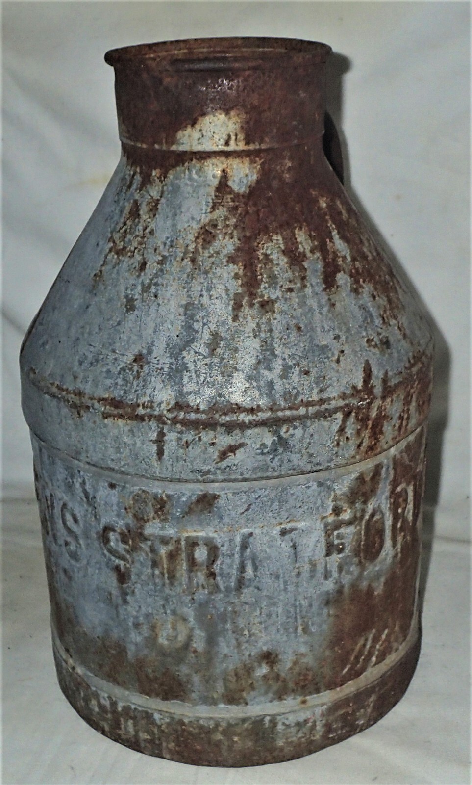 ANTIQUE COUNTRY PRIMITIVE CREAM MILK CAN BORDENS DAIRY STRATFORD ...