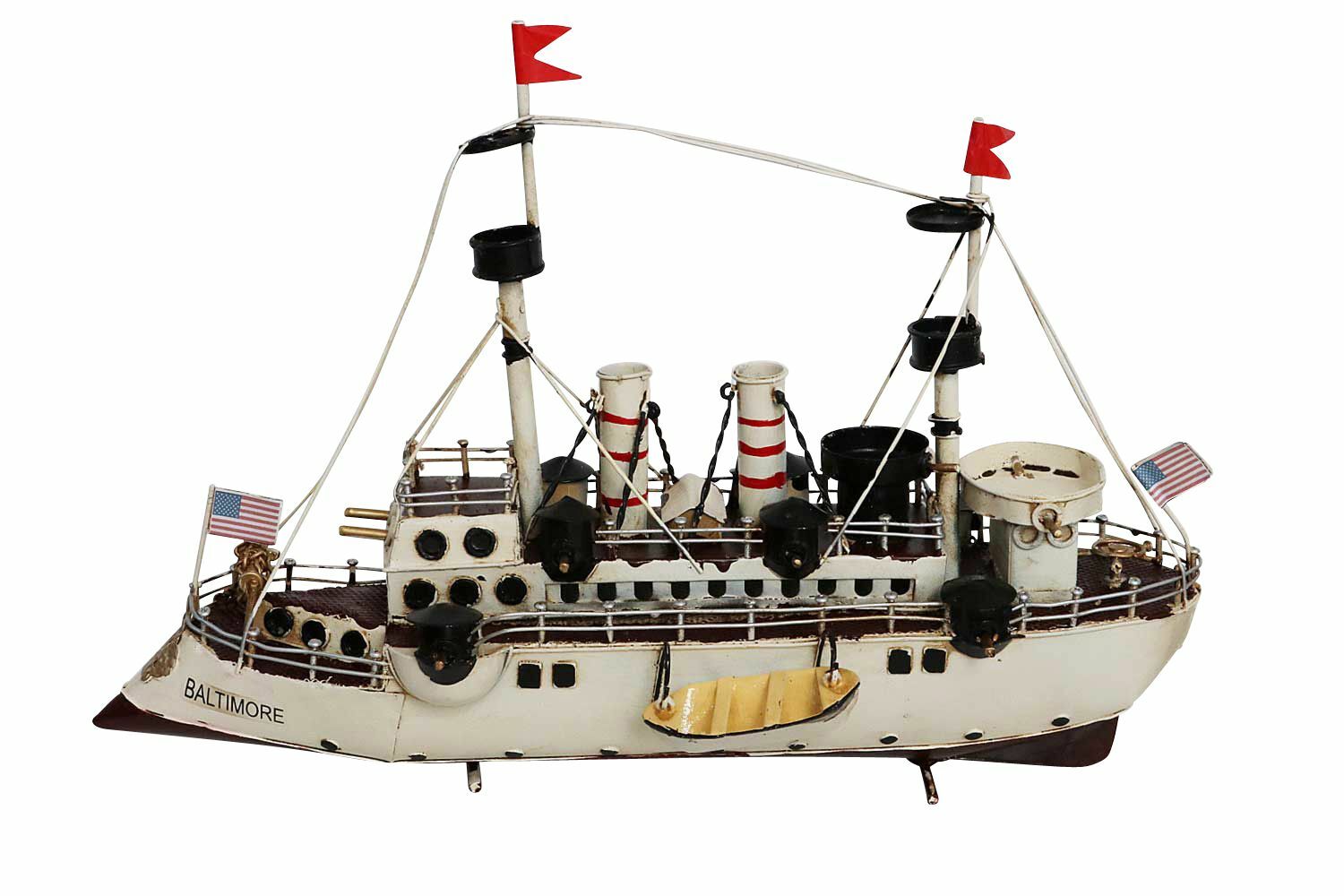 Model ship metal sea boat antique style USA 1890 Baltimore Cruiser no ...