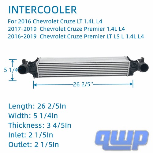 2016-2019 Chevrolet Chevy Cruze Charge Air Cooler Intercooler 13356681 ...