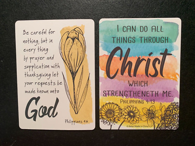 Religious Scripture Card PHILIPPIANS 4:6 Bible Scripture POCKET CARD | eBay