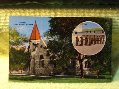 Vintage Postcard KANSAS Fort Riley - Chapel | eBay