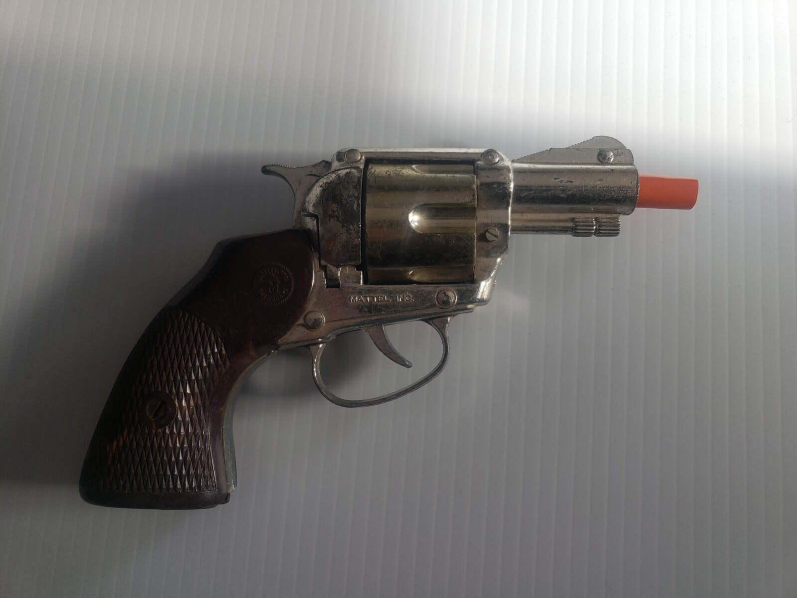 Mattel Shootin' Shell Snub Nose .38 Toy Detective Gun Brown Handle ...