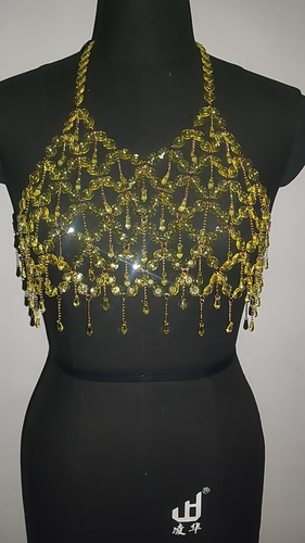 Womens Crystal Bralette Top Festival Rave Party Womens Metal Chain Body ...