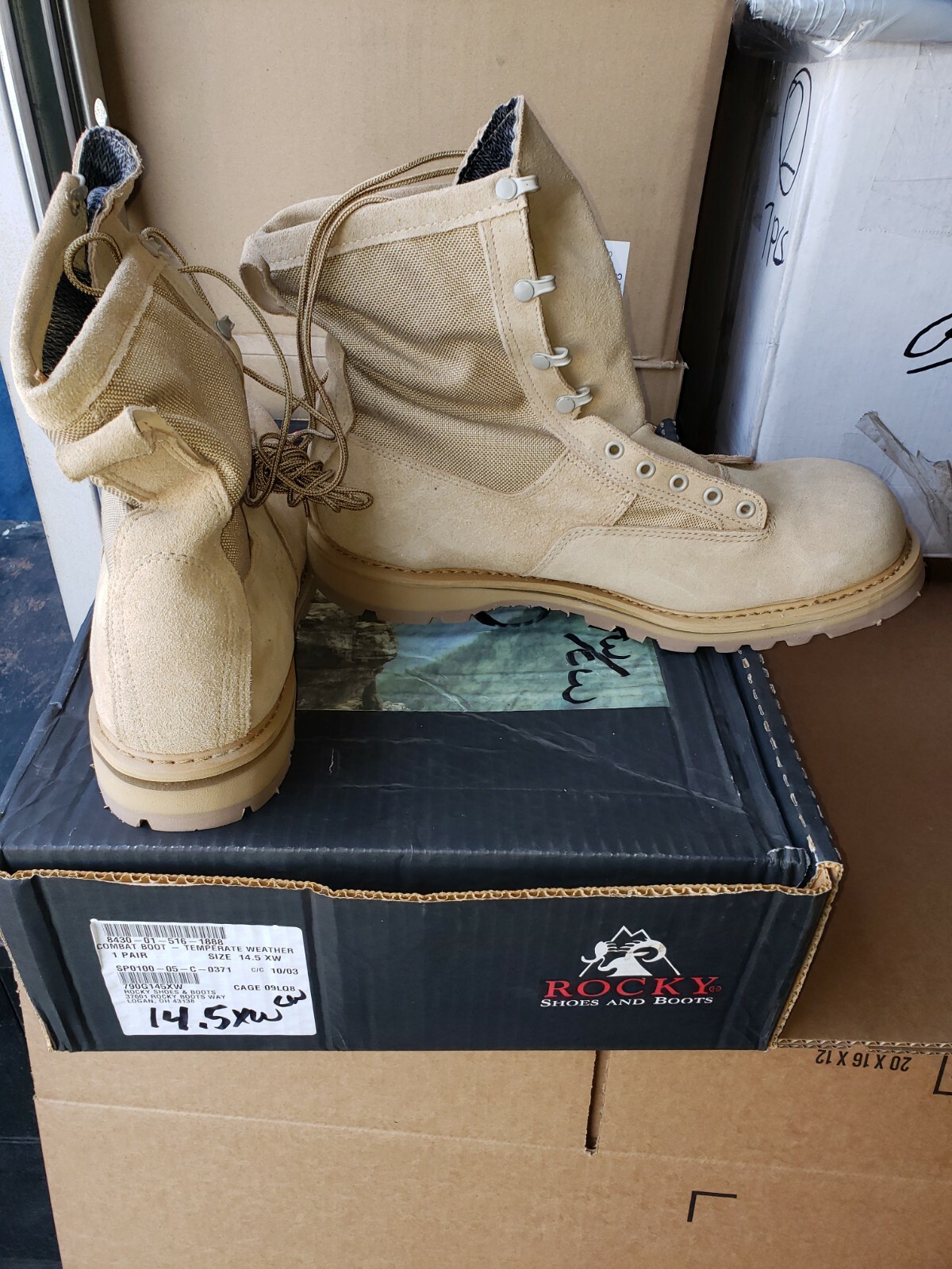 Rocky 790G Men's Desert Tan Combat Boots Vibram Gore-Tex size 14.5 XW ...