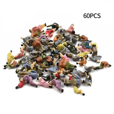 60pcs Model Trains HO Scale Painted Figures 1:87 Scale Standing People ...