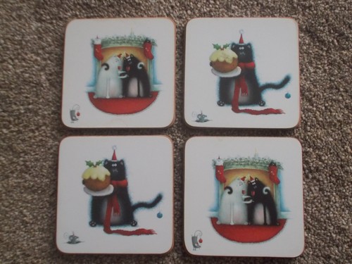 RARE Set of 4 Portmeirion Rob Scotton Splat The Cat Xmas Drinks ...