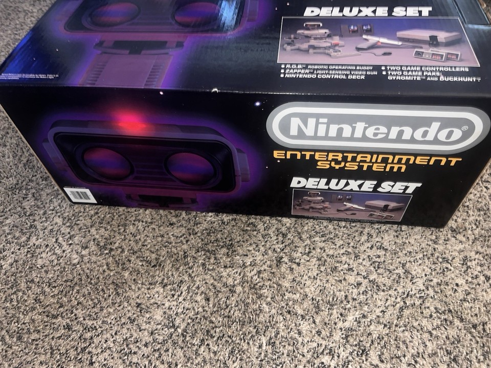 Nintendo NES Deluxe Set Rob The Robot Game Console 100% Complete In Box ...