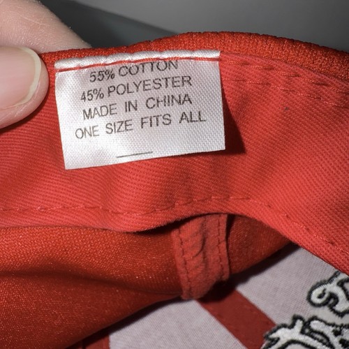 Estes Silver Script w Black On Red Hat Cap Polyester Cotton Hook Loop ...