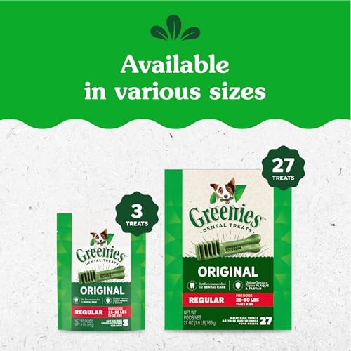 Greenies Original Regular Natural Dog Dental Care Chews Oral Health Dog ...