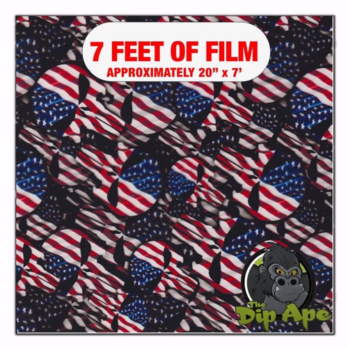 Hydrographic film American Flag Tactical Skulls hydro dipping 7' x 20 ...