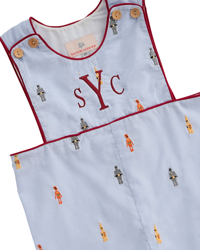 Smocking Bird Kids Embroidered "SYC" Monogram Shortalls Toddler 2 Boys ...