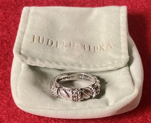 Sterling Signed 925 Judith Ripka Thailand CZ Rope Knotted Designer Ring ...
