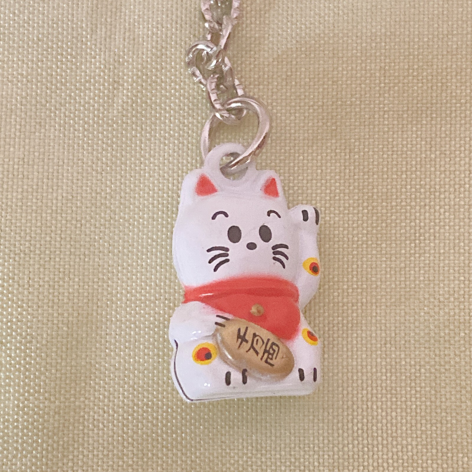 Lucky Cat Happy Cat Key Chain Maneki-neko Beckoning cat Made In Japan ...
