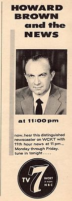 1958 WCKT MIAMI FLORIDA TV NEWS AD~HOWARD BROWN~CHANNEL 7 11th HOUR ...