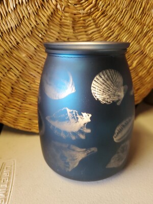Scentsy Tide Pool Wax Warmer Glass Seashells Blue Glass New No Box ...